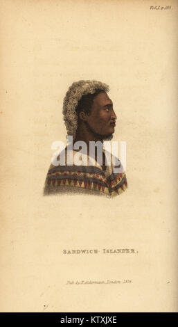 Native man of the Sandwich Islands, illustration Stock Photo - Alamy