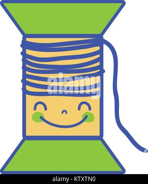 line kawaii cute funny thread object Stock Vector Image & Art - Alamy