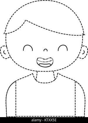dotted shape smile boy with hair and t-shirt design Stock Vector Image ...