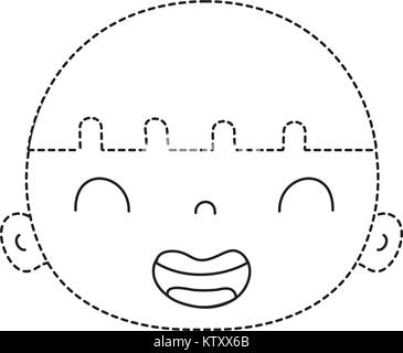 dotted shape smile boy with hair and t-shirt design Stock Vector Image ...