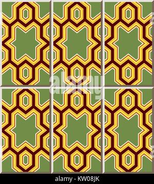 Ceramic tile pattern of star polygon geometry cross line Stock Vector ...