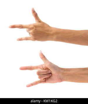 Hand open for a gesture isolated on white background Stock Photo - Alamy