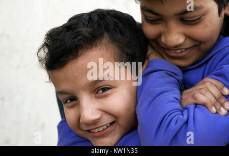 Two angry brothers fighting eachother Stock Photo - Alamy