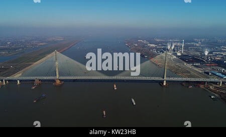 Wuhu, Wuhu second Yangtze River highway bridge in Wuhu. 30th Dec, 2017 ...