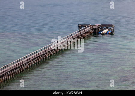 Boat at jetty, Labuan Bajo, Flores island, Indonesia, Southeast Asia ...