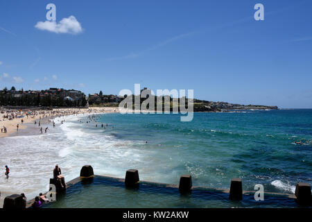Coogee Bay, Beach and Cliffs with Natural swimming Baths Stock Photo ...