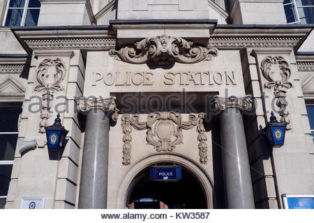 Police station uk & entrance in Bishopsgate City of London England ...