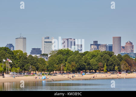 Pleasure Bay Beach near Castle Island, South Boston, Massachusetts, USA ...