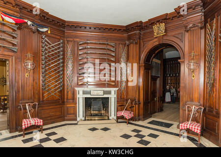 Colonial Williamsburg Governor's Palace entry hall Stock Photo - Alamy