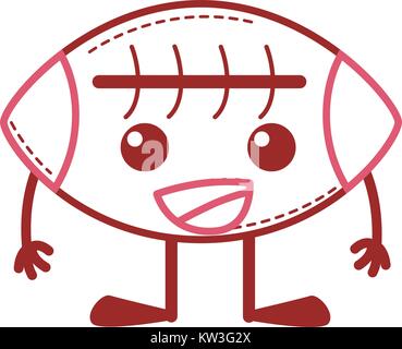 color happy american ball kawaii with arms vector illustration Stock ...
