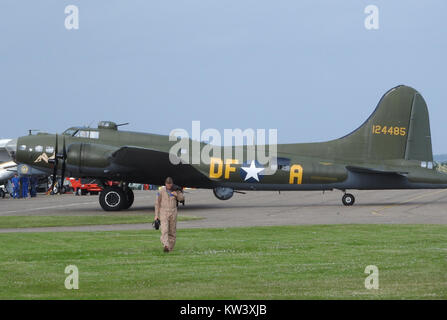 A Boeing B-17 "Flying Fortress" Part Of The 381St Bomb Group, Flies ...