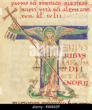 This artwork from a medieval manuscript depicts the Horseman of Death ...