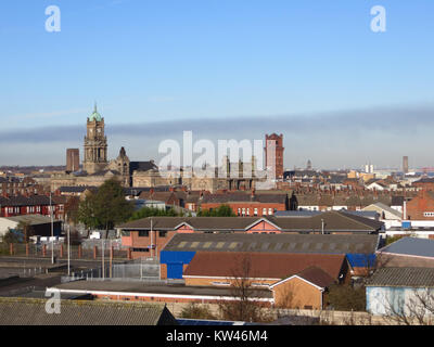 A photograph showcasing the skyline of Birkenhead, a town in the ...