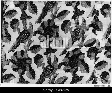 A blue-resist panel, showcasing a traditional resist-dyeing technique ...