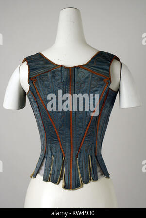 This bodice, a piece of historical fashion, showcases the design and ...