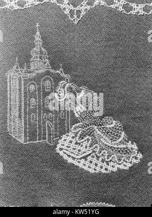 An old embroidery piece, cataloged under the number 901 2343 ...