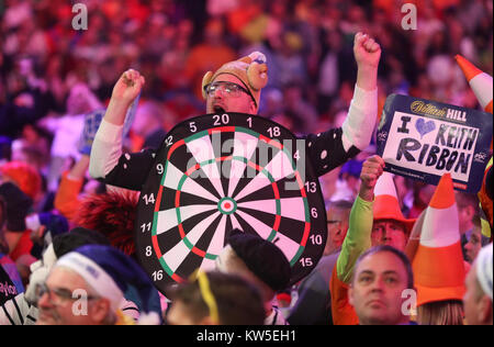 Darts fans in the stands during day thirteen of the William Hill World ...