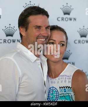 Pat Rafter and Lara Feltham arrives for Crown's IMG@23 Tennis Players ...