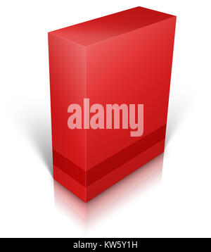 Red blank package Box. Isolated on white background. 3D render Stock ...