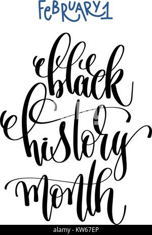 Black History Month - hand lettering card, banner. Red, yellow, green ...
