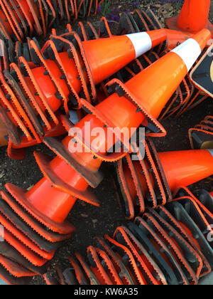 Stacked traffic/safety cones Stock Photo - Alamy