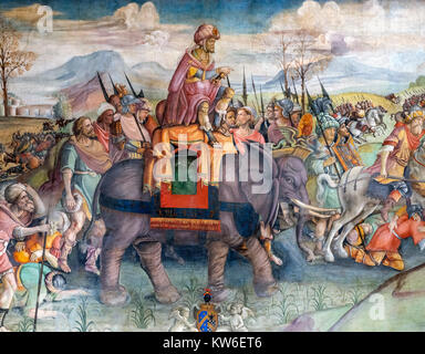 Rome. Italy. Hannibal in Italy, fresco depicts Hannibal Crossing the ...