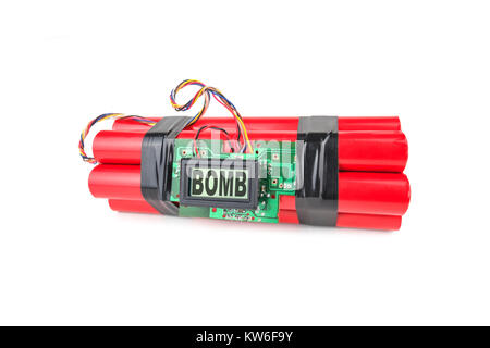 bomb with digital countdown timer isolated on white background Stock ...