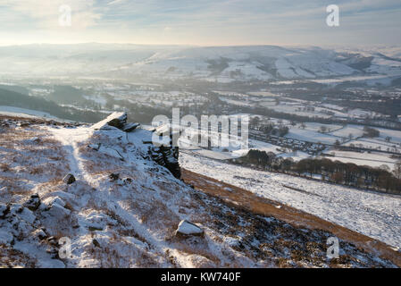 Beautiful winter morning on Bamford edge in the Peak District ...