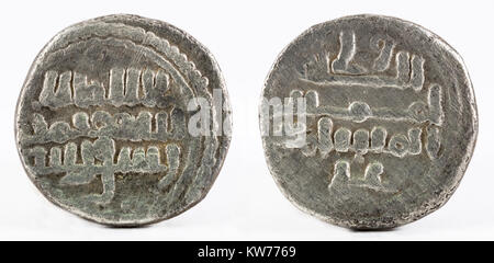 Ancient medieval silver quirat coin of Almoravids. Minted in the ...