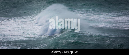 Waves crashing on the beach at Sennen Cove Cornwall Stock Photo - Alamy