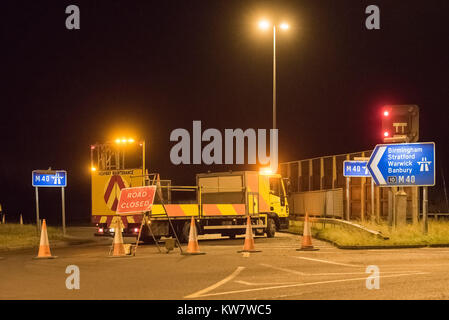 M40 Junction 10 - 11, Nr Nethercote, Oxfordshire, UK. 24th December ...