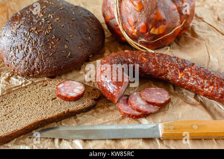 Kindziuk - traditional lithuanian sausage Stock Photo - Alamy