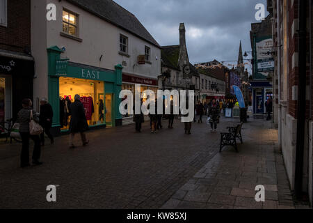 High Street shops in Dorchester High Street Dorset Stock Photo - Alamy