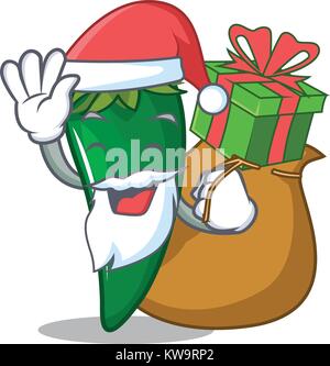 Santa with candy green chili character cartoon Stock Vector Image & Art ...