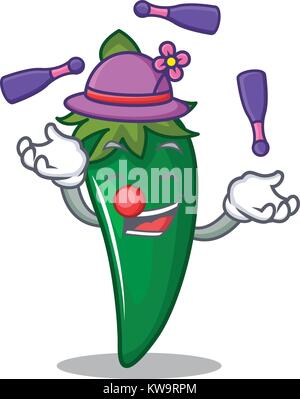 Clown green chili character cartoon Stock Vector Image & Art - Alamy