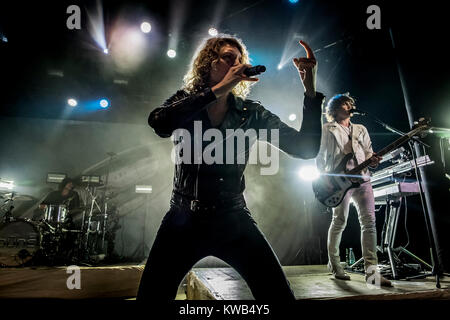 The Danish electro pop band Dúné performs a live concert at ...