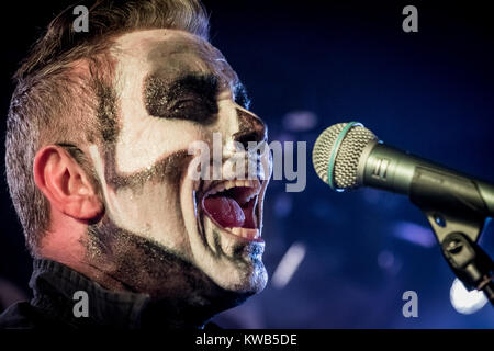 The Danish psychobilly, surf punk band Hola Ghost performs a live ...