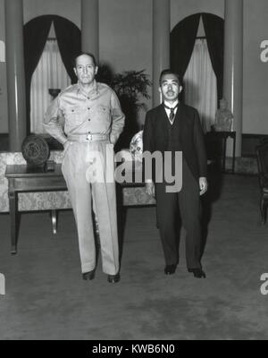 Japanese Emperor Hirohito, Douglas MacArthur, September 1945 Stock ...