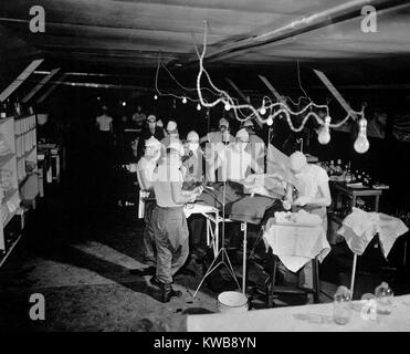 Surgery is performed on a wounded soldier at the 8209th Mobile Army ...