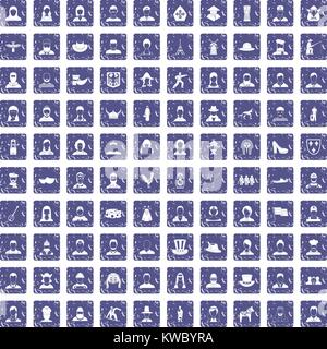 100 folk icons set grunge pink Stock Vector Image & Art - Alamy