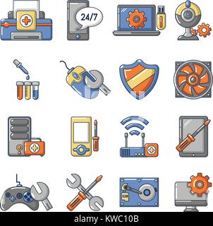 Fix the electronics icons set, cartoon style Stock Vector Image & Art ...