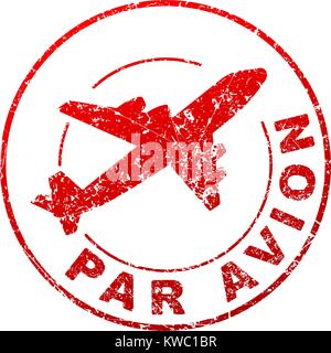 Par Avion or air mail rubber stamps. Grunge and clean vector ...