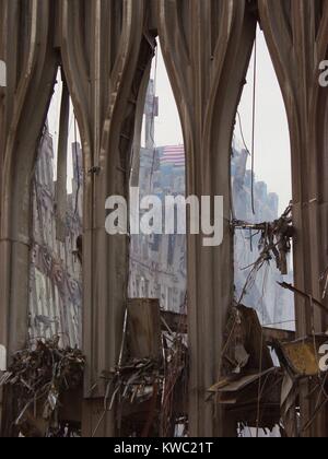 The collapse of the WTC 7 building on September 11th as seen from the ...