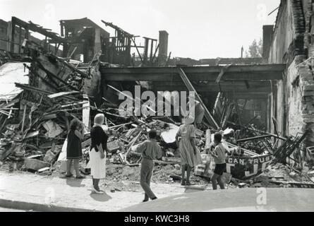 Store destroyed during the Detroit, Michigan, Riots of July 1967. An ...