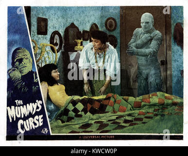 THE MUMMY'S CURSE, Lon Chaney, Jr., carrying Virginia Christine, 1944 ...