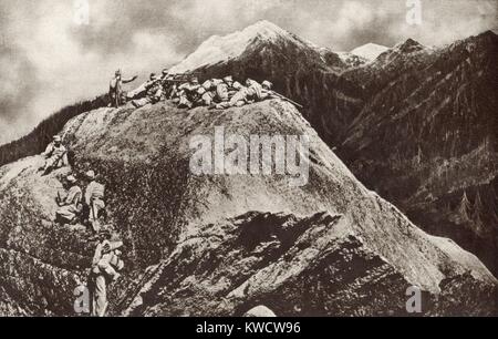 World War 1 on the Italian-Austrian front. Map shows battle fronts of ...