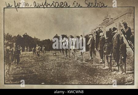 World War 1. Serbian civilians executed by Austrian soldiers, include ...