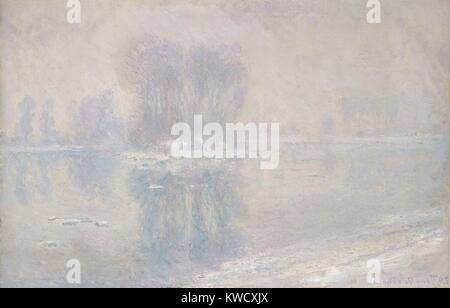 Ice Floes, by Claude Monet, 1893, French impressionist painting, oil on ...
