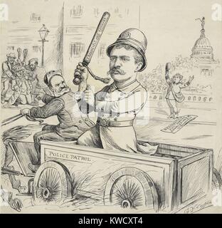 A ROOSEVELT TO THE RESCUE, cartoon by George Yost Coffin, May 5, 1895 ...