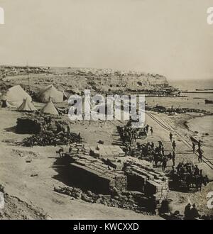 West Beach on Suvla Bay, Gallipoli, after 20,000 British landed during ...